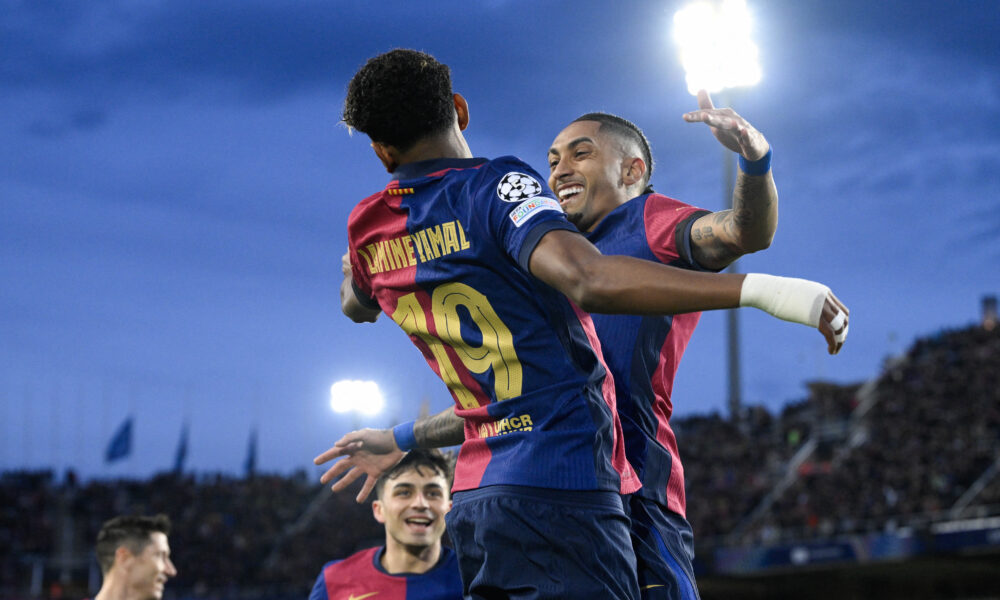 Watch: Yamal, Raphinha fire Barca past Benfica into Champions League ...